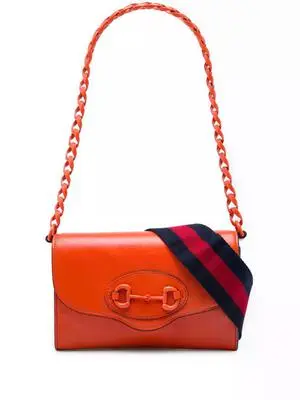 Gucci 2021-2026 Mini Leather Horsebit 1955 Web Crossbody Bag