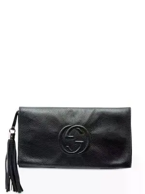 Gucci 2016-2026 Calfskin Soho Disco Clutch Bag - Black