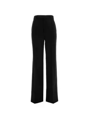 Saint Laurent Pressed-crease Wool High-waisted Trousers - Black
