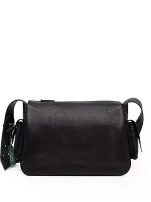 COCCINELLE Grainy Logo-print Shoulder Bag - Black