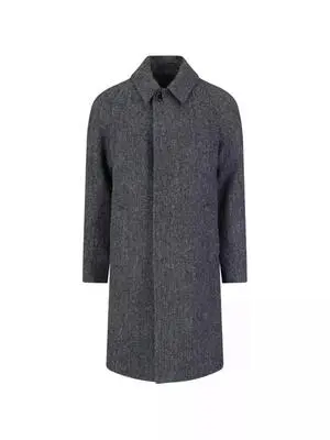 LARDINI X Sugar Herringbone-pattern Wool Coat