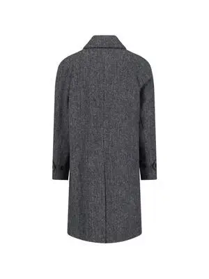 LARDINI X Sugar Herringbone-pattern Wool Coat