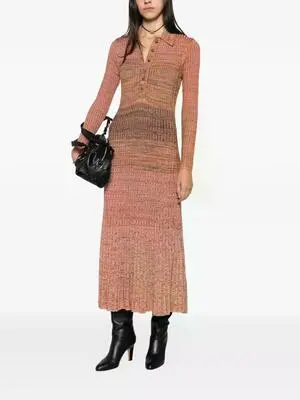 Zimmermann Ribbed-knit Polo-collar Midi Dress