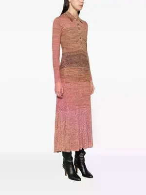 Zimmermann Ribbed-knit Polo-collar Midi Dress