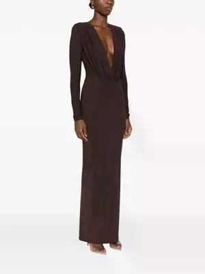 AMAZUIN Rasha V-neck Ruched Maxi Dress