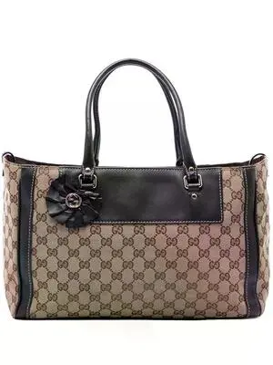 Gucci 2016-2026 Gg Canvas Trophy Tote Bag - Brown