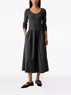 Marc O'polo Ribbed-knit Panelled Midi Dress