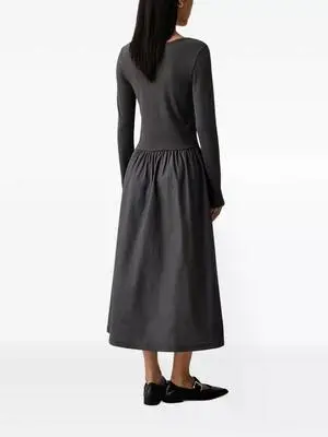 Marc O'polo Ribbed-knit Panelled Midi Dress