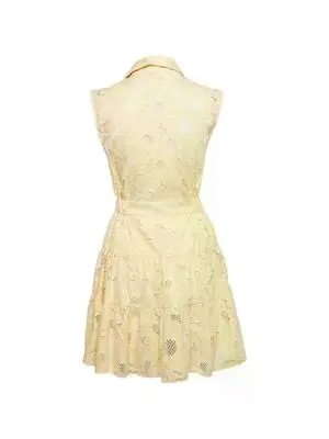 Sandro Floral-embroidered Tie-waist Mini Dress