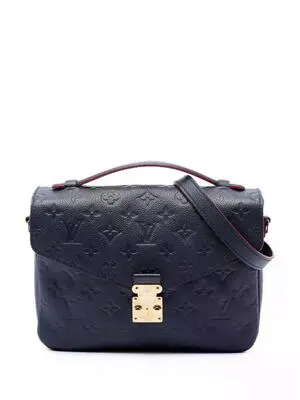 LOUIS VUITTON 2018 Monogram Empreinte Pochette Metis Satchel - Blue