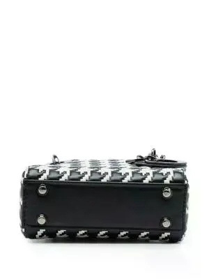 Dior 2022 Micro Calfskin Houndstooth Embossed Macro Lady Satchel