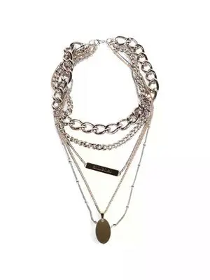 Rabanne Layered Logo-plaque Necklace