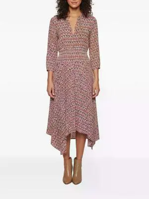 Maje Geometric-print Asymmetric Dress