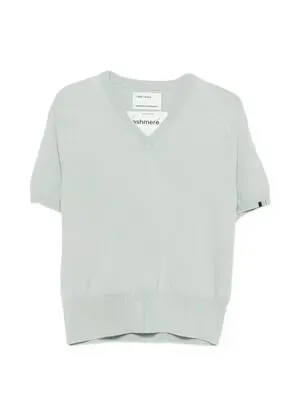 Extreme Cashmere Martina Short-sleeve V-neck T-shirt - Blue