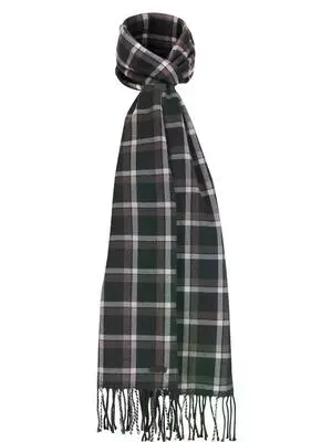 Eton Check-pattern Fringed Scarf