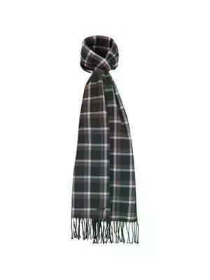 Eton Check-pattern Fringed Scarf - Black