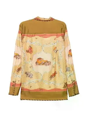 Zimmermann Valiant Scarf-print Long-sleeve Shirt