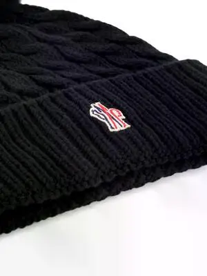 Moncler Cable-knit Pom-pom Beanie Hat