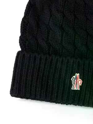 Moncler Cable-knit Pom-pom Beanie Hat