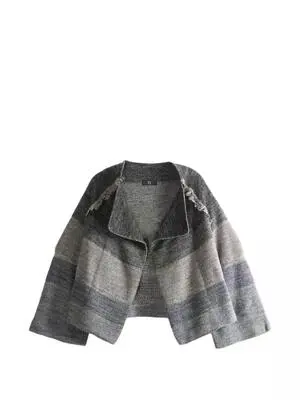 Y’s Fringe-trimmed Colour-block Cardigan