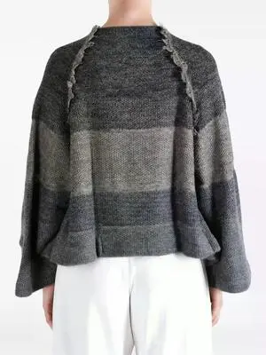 Y’s Fringe-trimmed Colour-block Cardigan