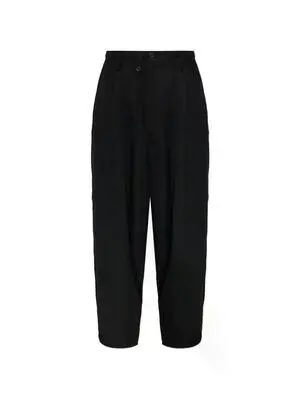 Yohji Yamamoto Wide-leg Wool Trousers - Black
