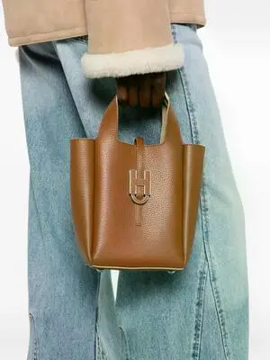 Hogan Logo-plaque Pebbled-leather Tote Bag