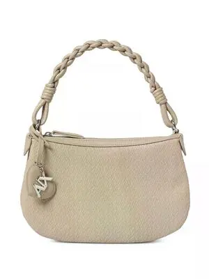 Emporio Armani Logo-embossed Braided Shoulder Bag - Neutrals