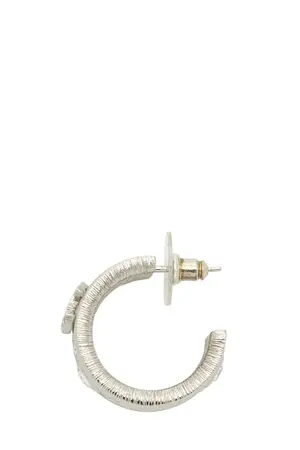 Chanel Cc' Crystal Hoop Earrings