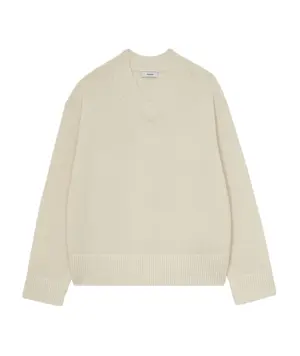 REISS Wool-cashmere V-neck Jumper - Ivory
