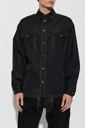 Versace Shirt With Contrasting Topstitching