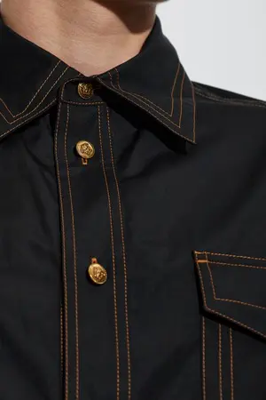 Versace Shirt With Contrasting Topstitching
