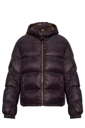 Versace Short Down Jacket With Detachable Hood - Purple
