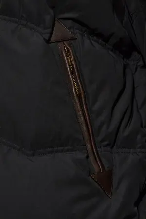 Versace Down Jacket With Leather Accents