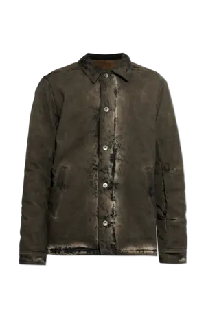 Rick Owens Denim Jacket With Collar Grey