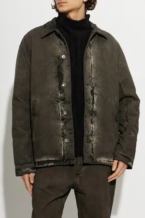 Rick Owens Denim Jacket With Collar - Grey