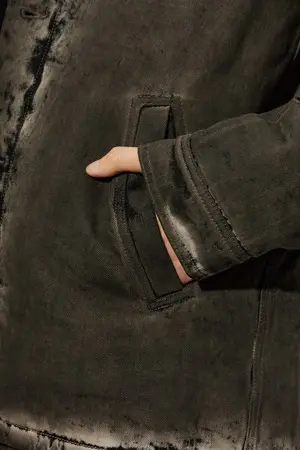 Rick Owens Denim Jacket With Collar - Grey