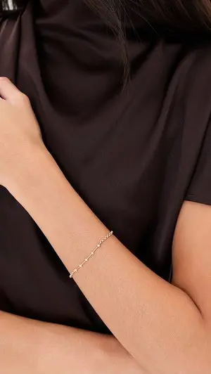 Zoe Chicco 14k Diamond Dash Rolo Chain Bracelet