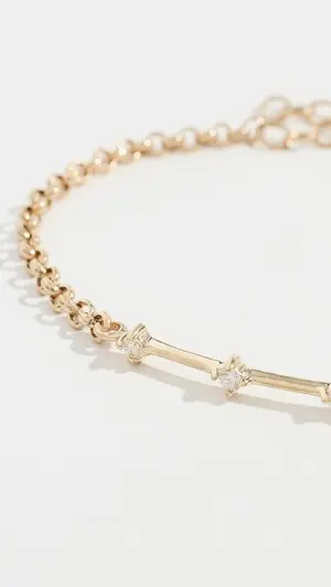 Zoe Chicco 14k Diamond Dash Rolo Chain Bracelet