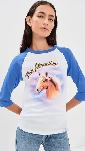 Stella McCartney Airbrushed Horse Baseball T-shirt