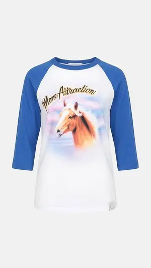 Stella McCartney Airbrushed Horse Baseball T-shirt
