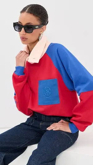 Stella McCartney Color Block High Neck Sweatshirt