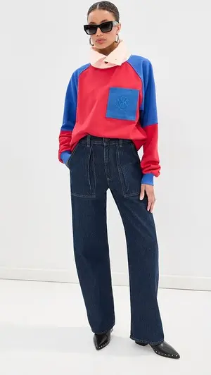 Stella McCartney Color Block High Neck Sweatshirt