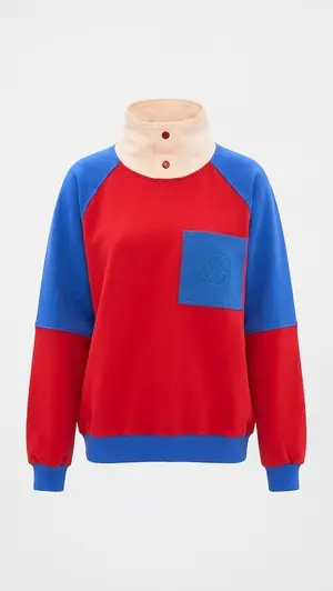 Stella McCartney Color Block High Neck Sweatshirt