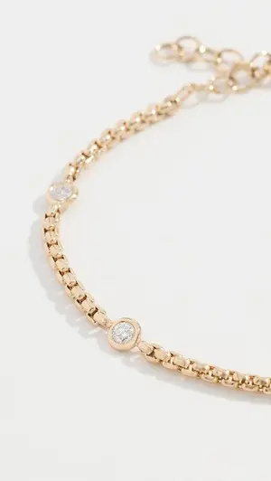 Zoe Chicco 14k Diamond Small Box Chain Bracelet