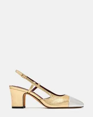 Steve Madden Azari Gold/silver Block Heels