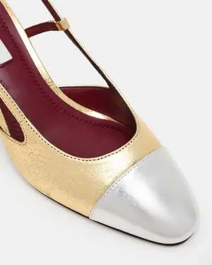 Steve Madden Azari Gold/silver Block Heels