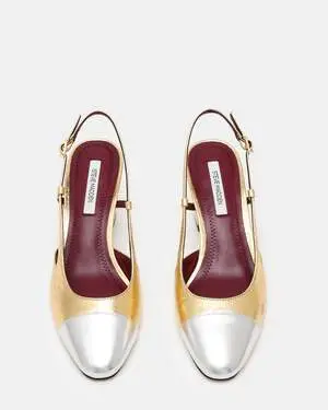 Steve Madden Azari Gold/silver Block Heels