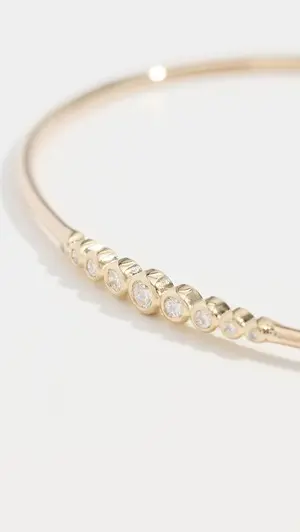 Zoe Chicco 14k Bezel Diamond Wire Cuff Bracelet