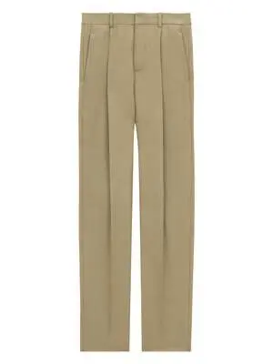 Saint Laurent Wool Gabardine High-waisted Carrot Trousers - Multicolor